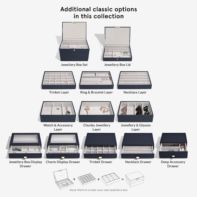 Stackers Classic Navy Pebble Set Of Four Drawers | Stackers | Wolf & Badger