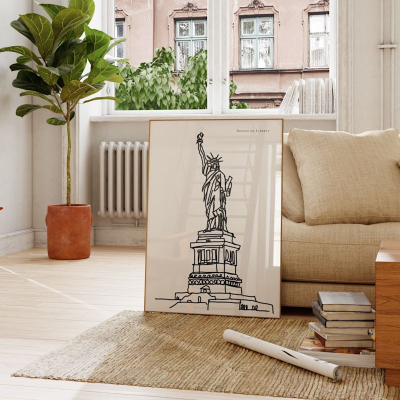 Statue Of Liberty Art Print - A3 | Natalie Cass Art | Wolf & Badger