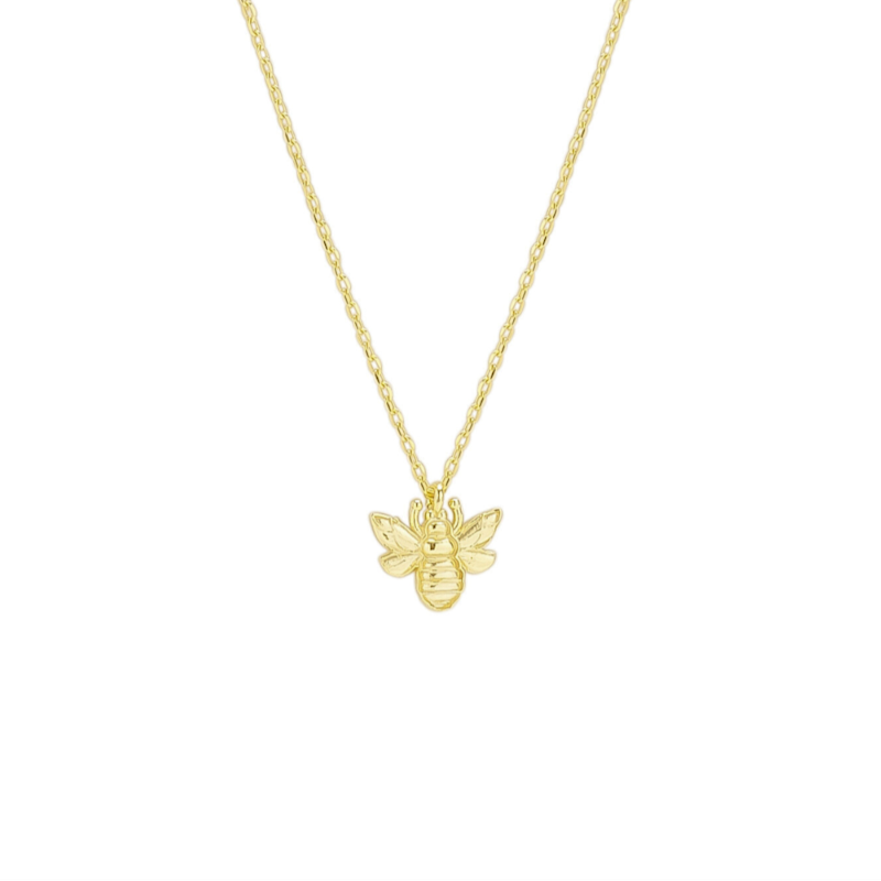 Sterling Silver Bee Pendant Chain Necklace - Gold | Spero London | Wolf ...