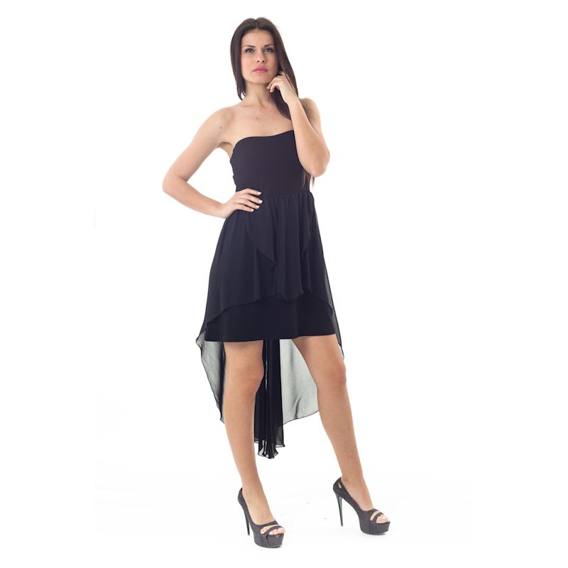 Strapless Sheer Layer High Low Dress | Conquista | Wolf & Badger