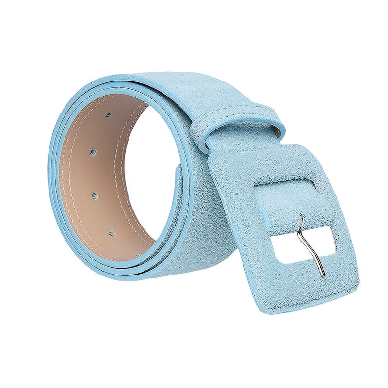 Suede Square Buckle Belt - Baby Blue | BeltBe | Wolf & Badger