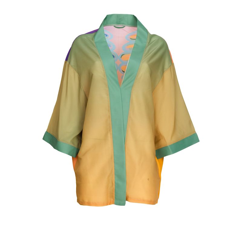 Sunset Psychedelic Silky Kimono | JOY-ES | Wolf & Badger