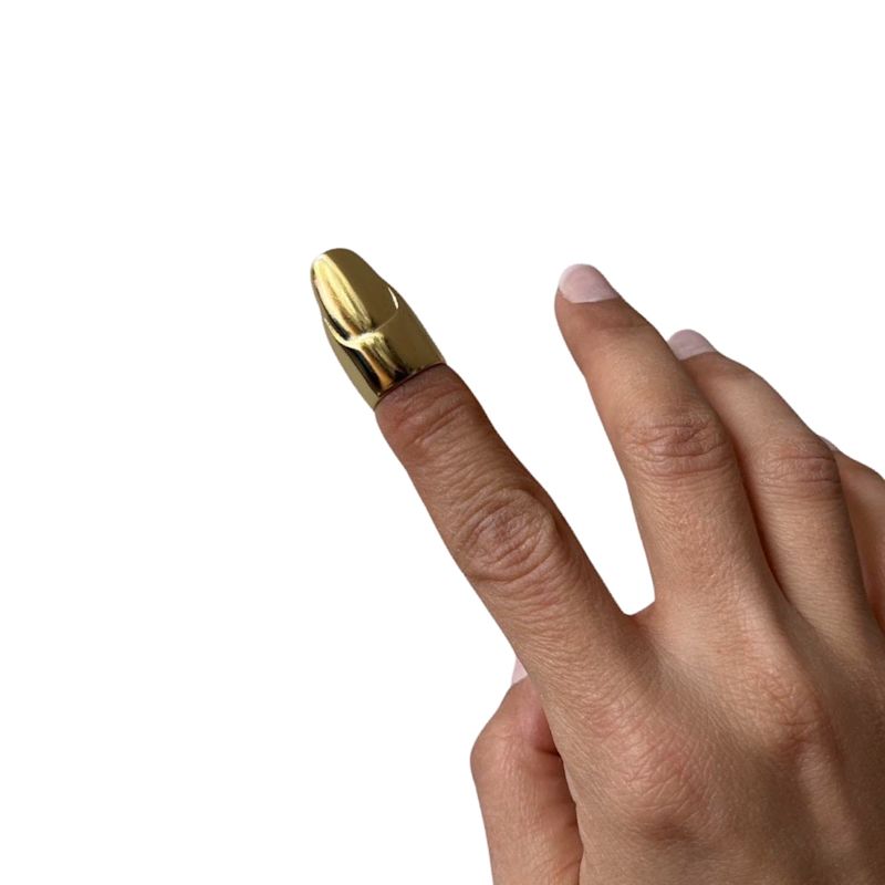 Gold Finger With Nail Accessory | London Atelier Byproduct | Wolf & Badger