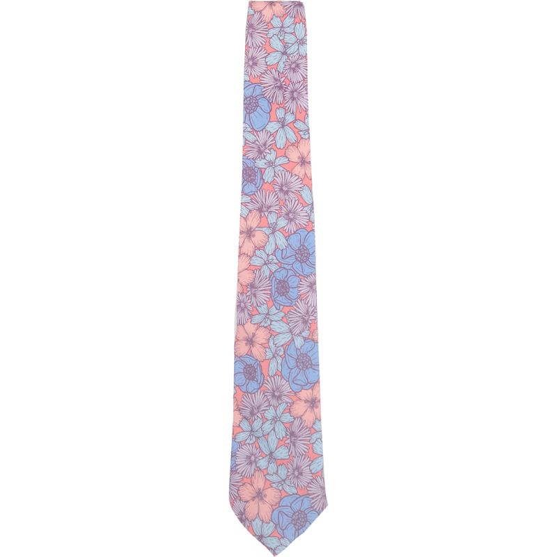Taddeo Dense Floral Merino Tie - Pink | Lords of Harlech | Wolf & Badger