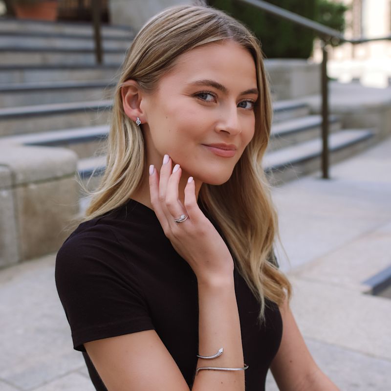 Talia Snake Bangle | Silver Plated | LUNA CHARLES | Wolf & Badger