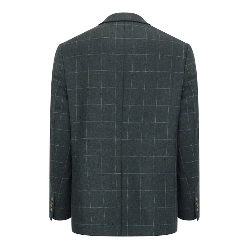 Teal Windowpane James Classic Tweed Jacket | Triona | Wolf & Badger