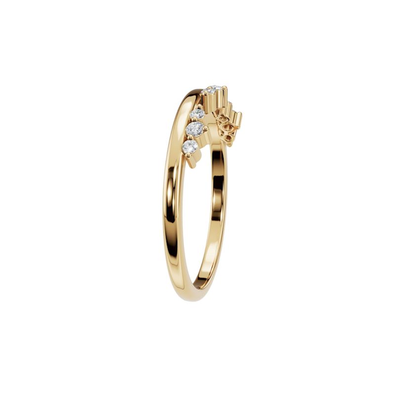 Ten Kt Yellow Gold Diamond Studded Band | Aya Fine Jewelry | Wolf & Badger