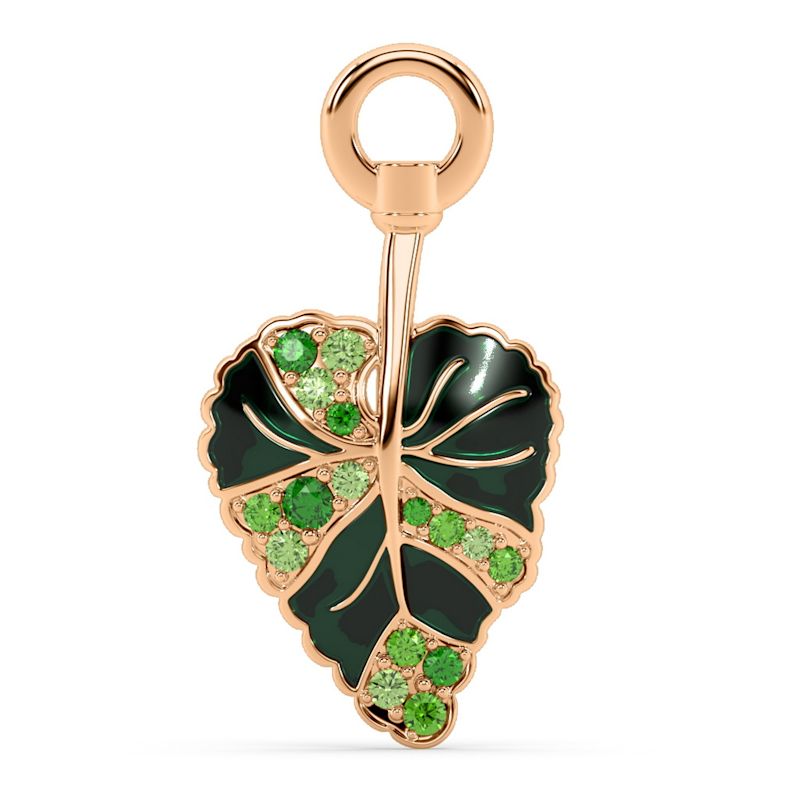African Violet Charm - Leaf Charm - Rose Gold | ONI Fine Jewelry | Wolf ...