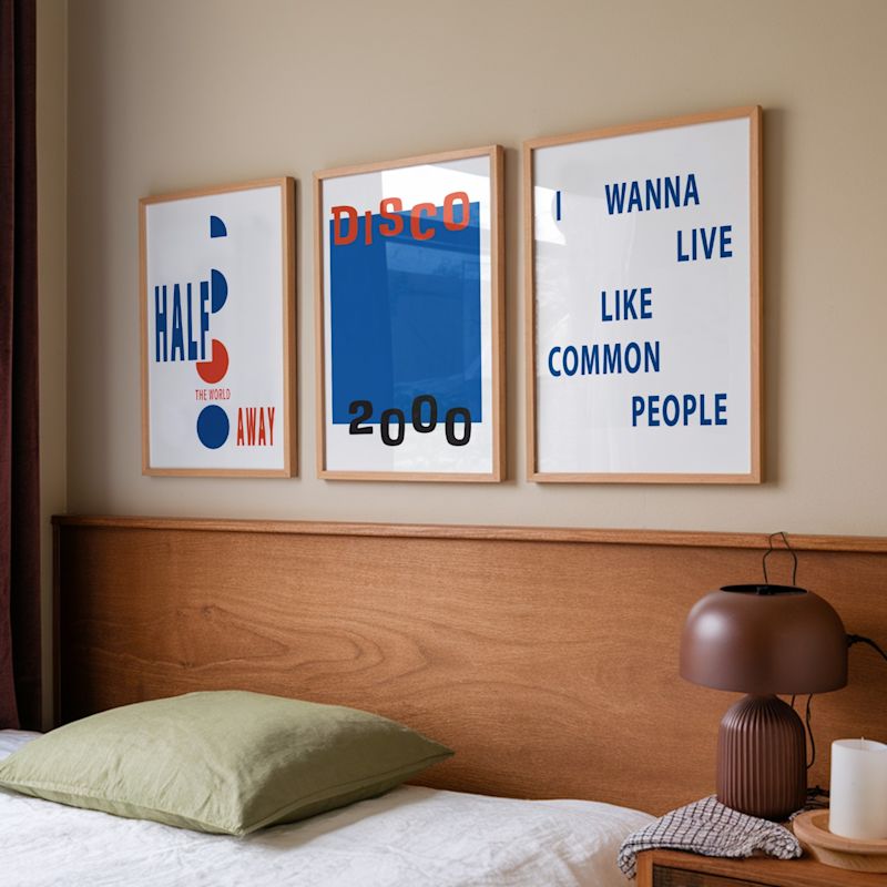 The Britpop Music Art Print Gift Set | Fanclub | Wolf & Badger
