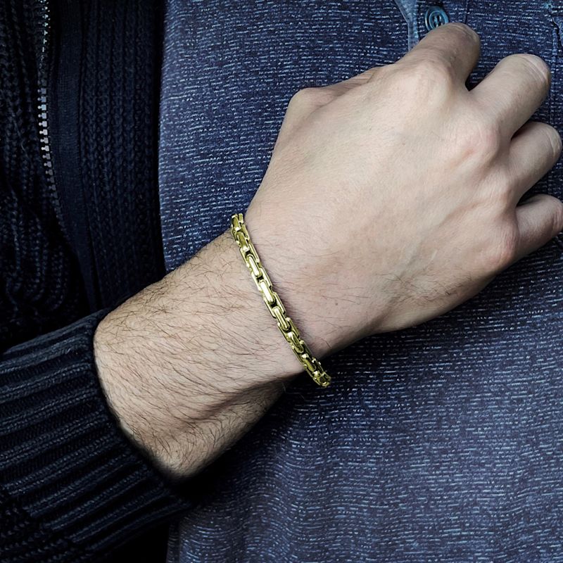 The Chain Link Cuff - Gold - Mens Bracelet - Waterproof | Perry Gargano ...