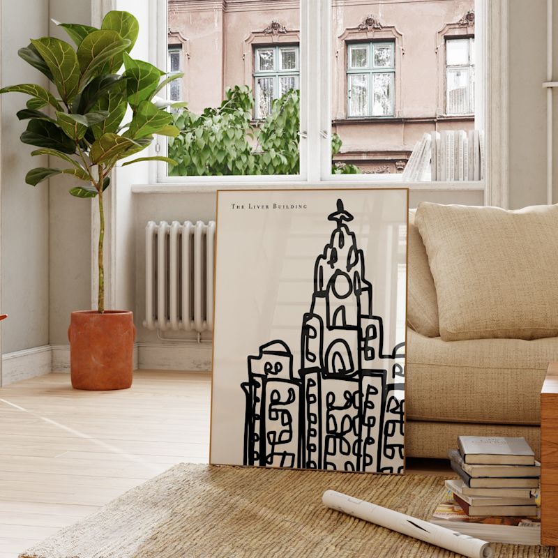 The Liver Building Art Print - A3 | Natalie Cass Art | Wolf & Badger