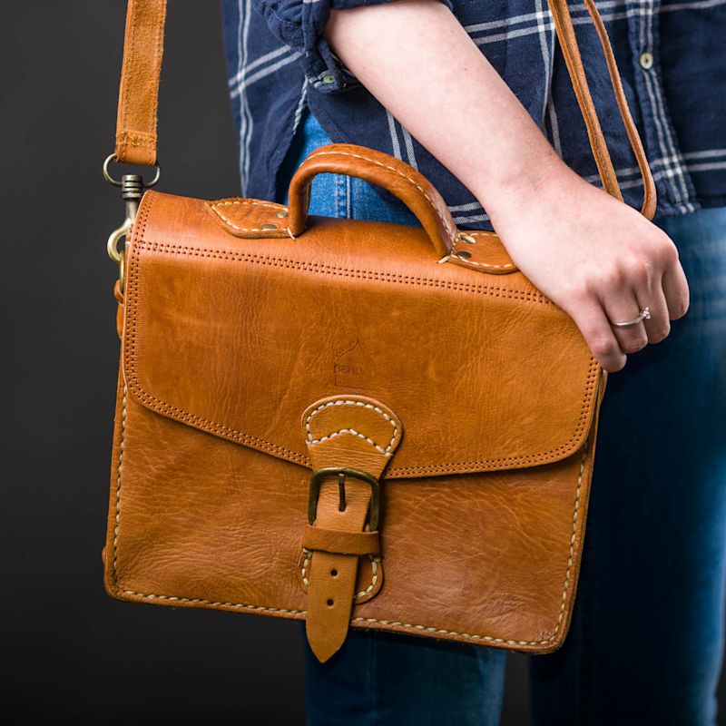 The Marrakech Mini Satchel In Tan | Berber Leather | Wolf & Badger