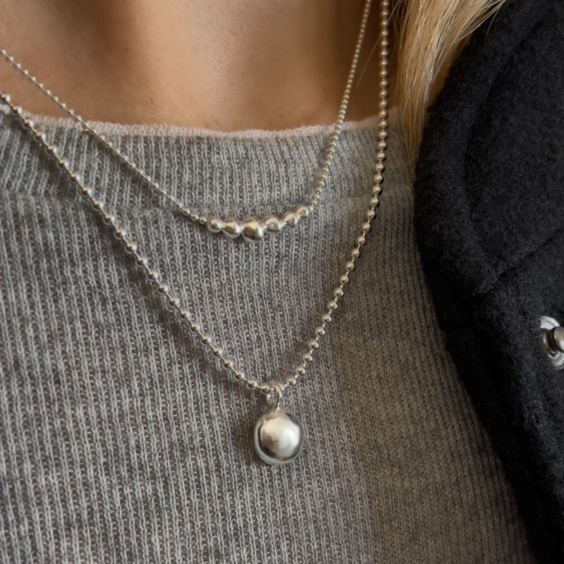 The Mini Orb Necklace Silver | Tory Long | Wolf & Badger