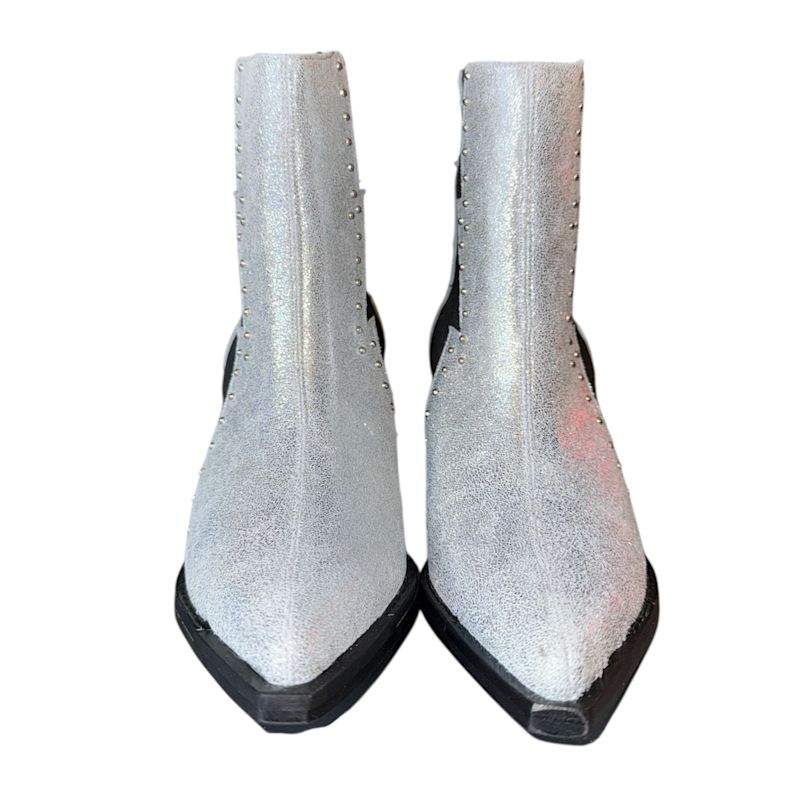 The Silver Lightning Bolt Leather Boots | Any Old Iron | Wolf & Badger