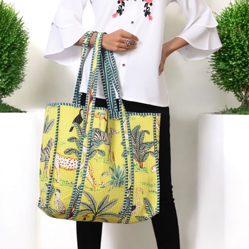 The Ultimate Jungle Tote In Parrot Green | Conscious Yoga Collective ...