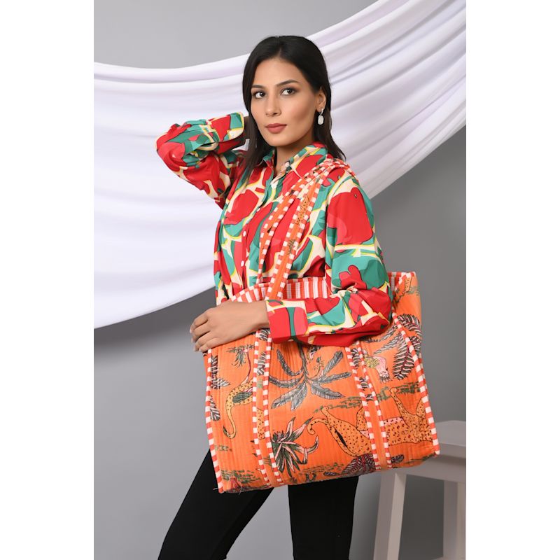 The Ultimate Velvet Jungle Tote In Red | Conscious Yoga Collective ...