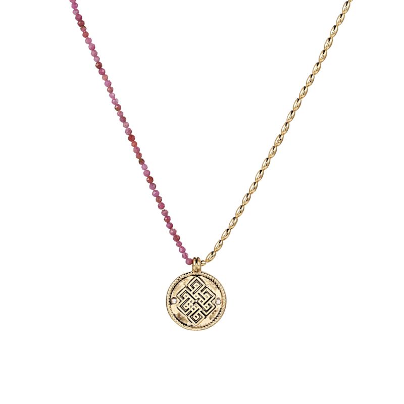 Three Charms Venus Bound The Endless Love Knot Crystal Beaded Necklace ...