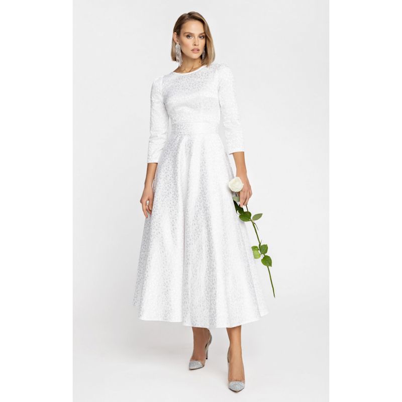 Jacquard Dress Alyzee White | MATSOUR'I | Wolf & Badger