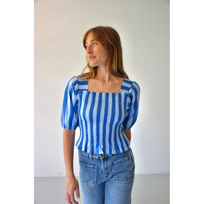 Beth Blue Striped Top | Mind Traveler | Wolf & Badger