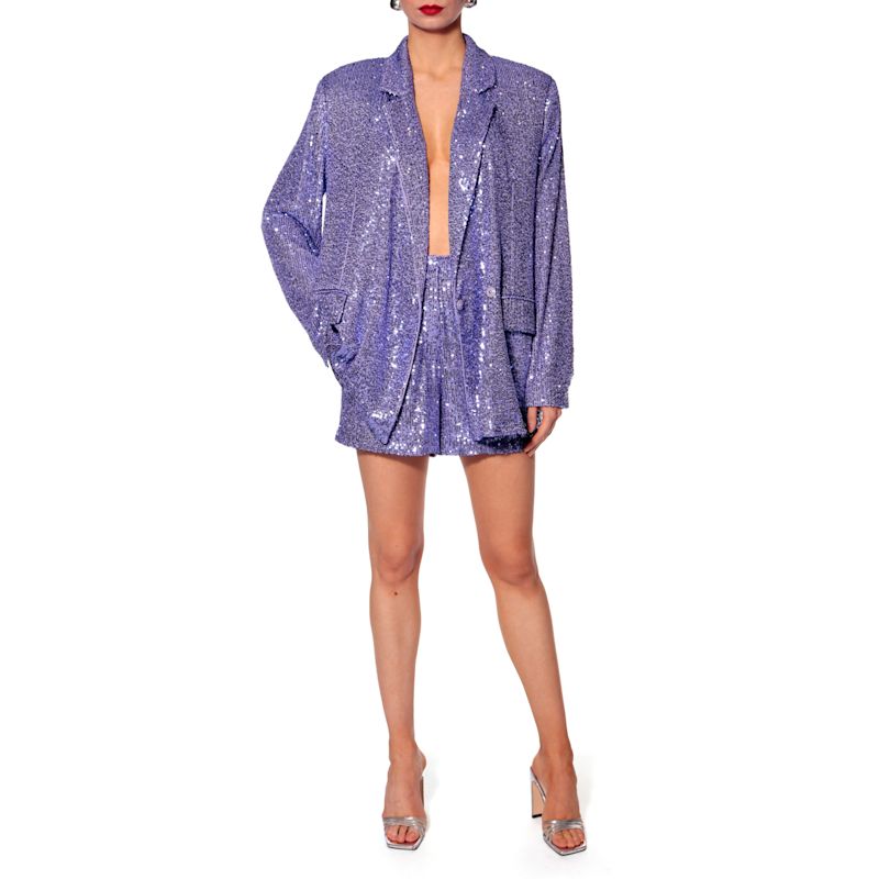 Tori Purple Sparkle Sequin Blazer | AGGI by HALEWSKI | Wolf & Badger