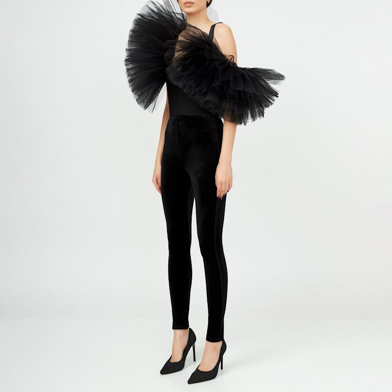 Signature Tulle-Trimmed Bodysuit | LIA ARAM | Wolf & Badger
