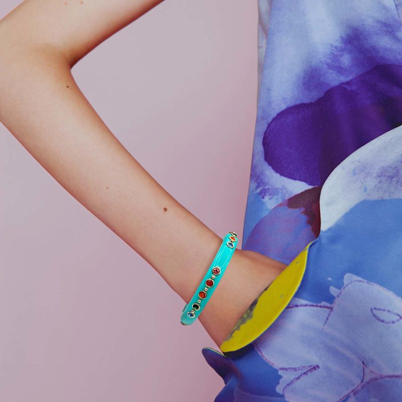 Holland Turquoise Resin Studded Resin Bangle | Michael Nash Jewelry ...
