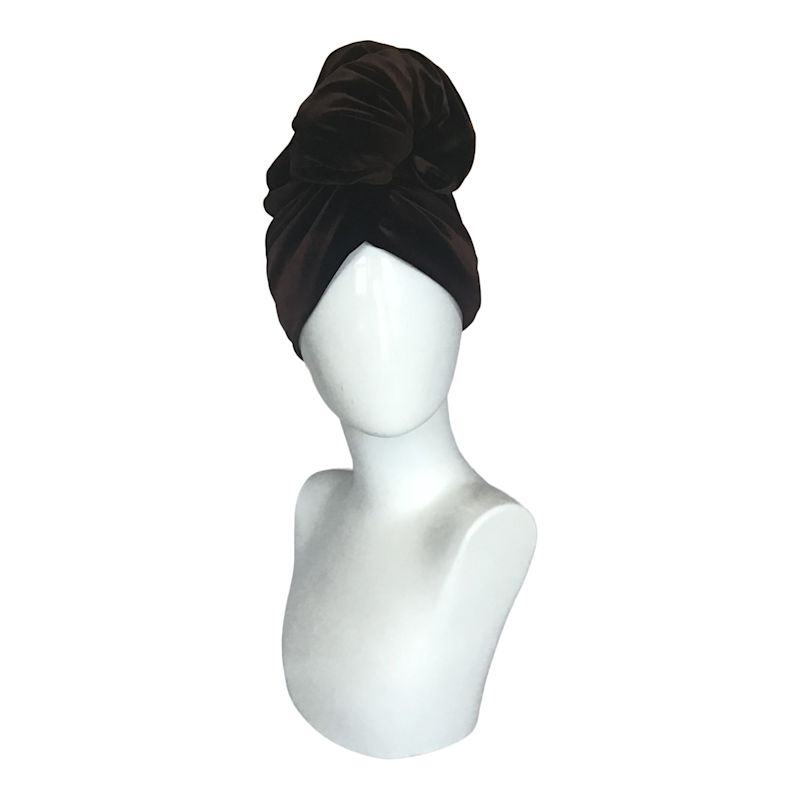 Twisturban Turban In Chocolate Velvet | Romer Millinery | Wolf & Badger