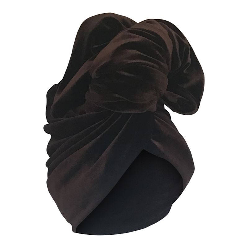Twisturban Turban In Chocolate Velvet | Romer Millinery | Wolf & Badger