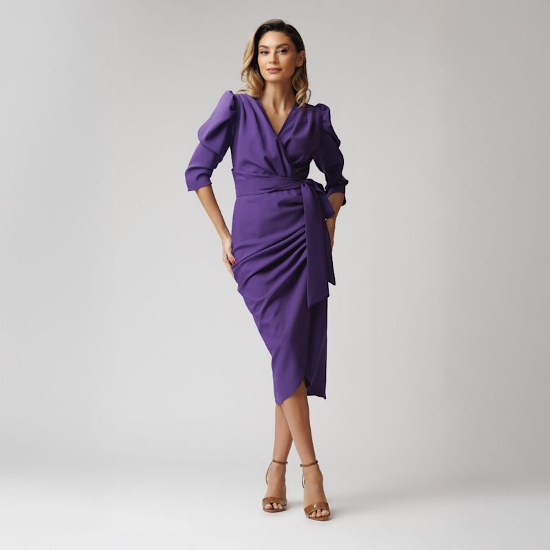 Ultra Violet Cocktail Dress With Three-Quarter Sleeves | concept A ...