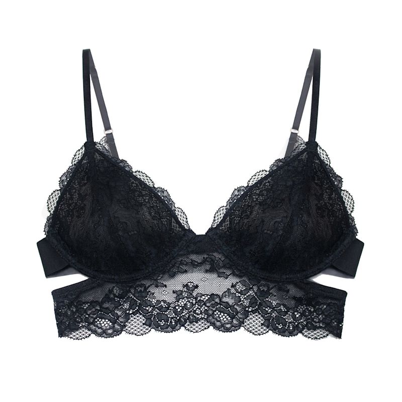 Wild Lace Long Line Bra Black | Monique Morin Lingerie | Wolf & Badger