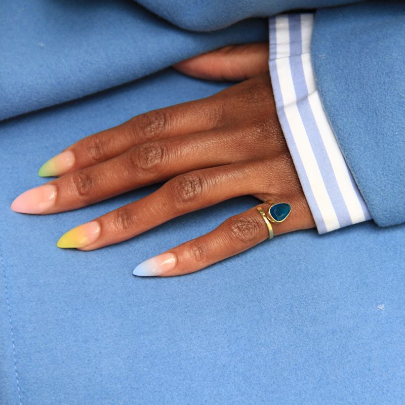 Blue Neon Apatite Gemstone Adjustable Pinky Ring | YAA YAA LONDON ...