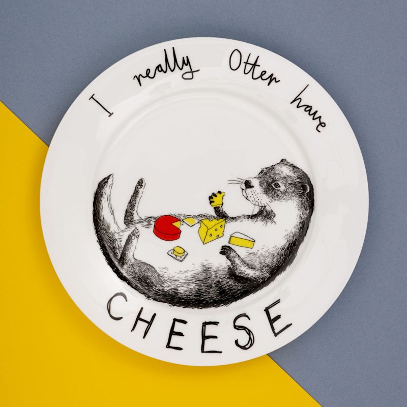 'I Really Otter Have Cheese' Side Plate | Jimbobart | Wolf & Badger