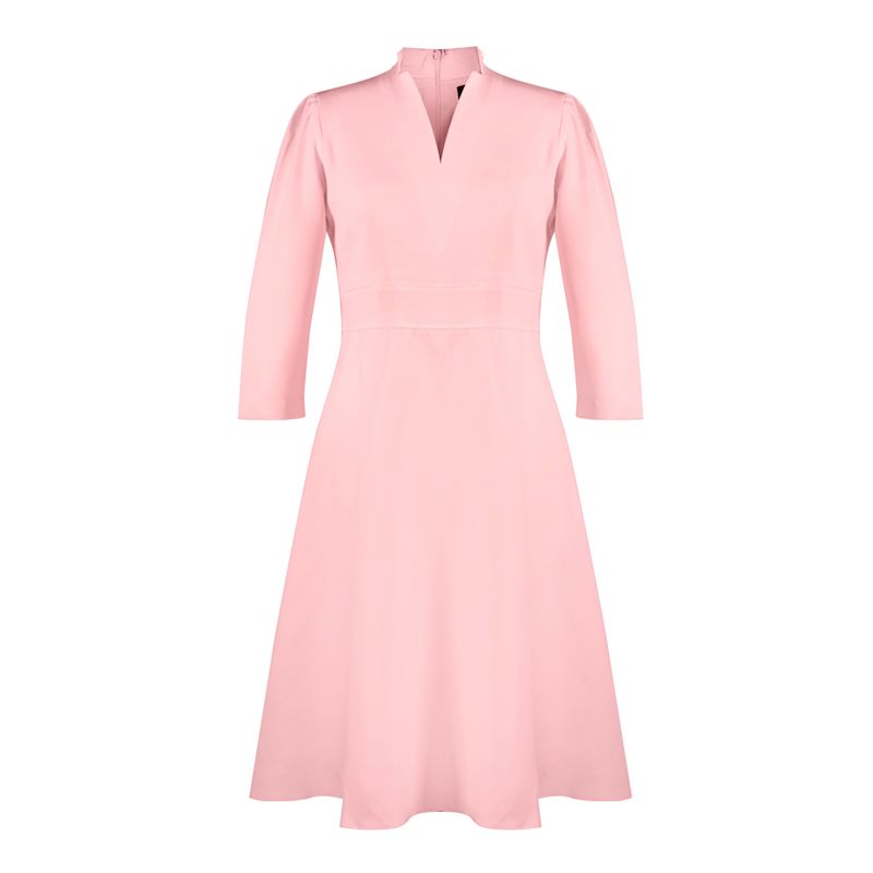 Vision Flare Crepe Midi Dress - Pink | Point of View Label | Wolf & Badger
