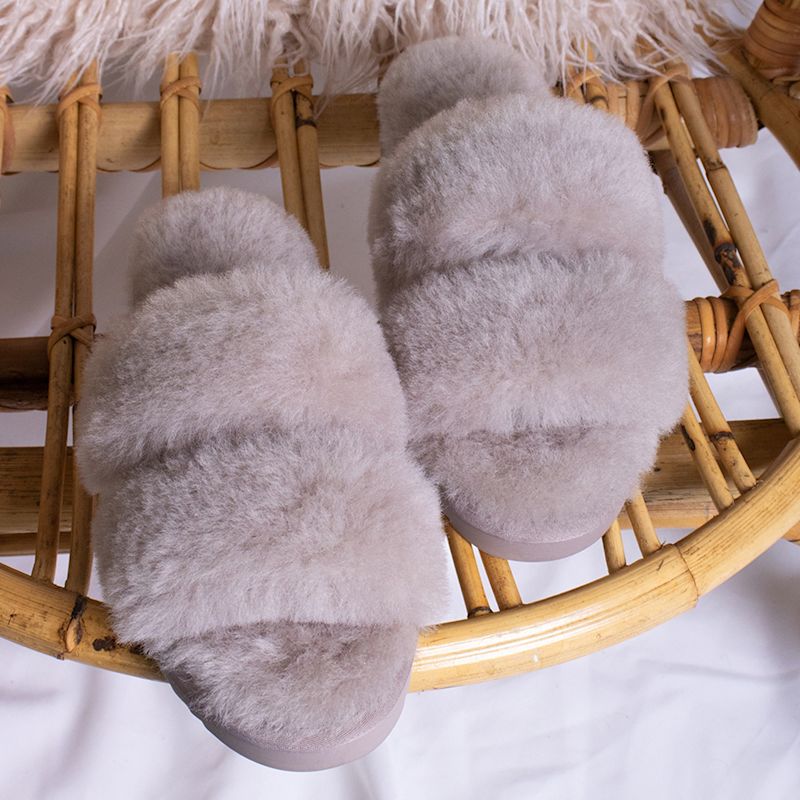 Sheepskin Slider Slipper Jinx In Truffle | Pretty You | Wolf & Badger