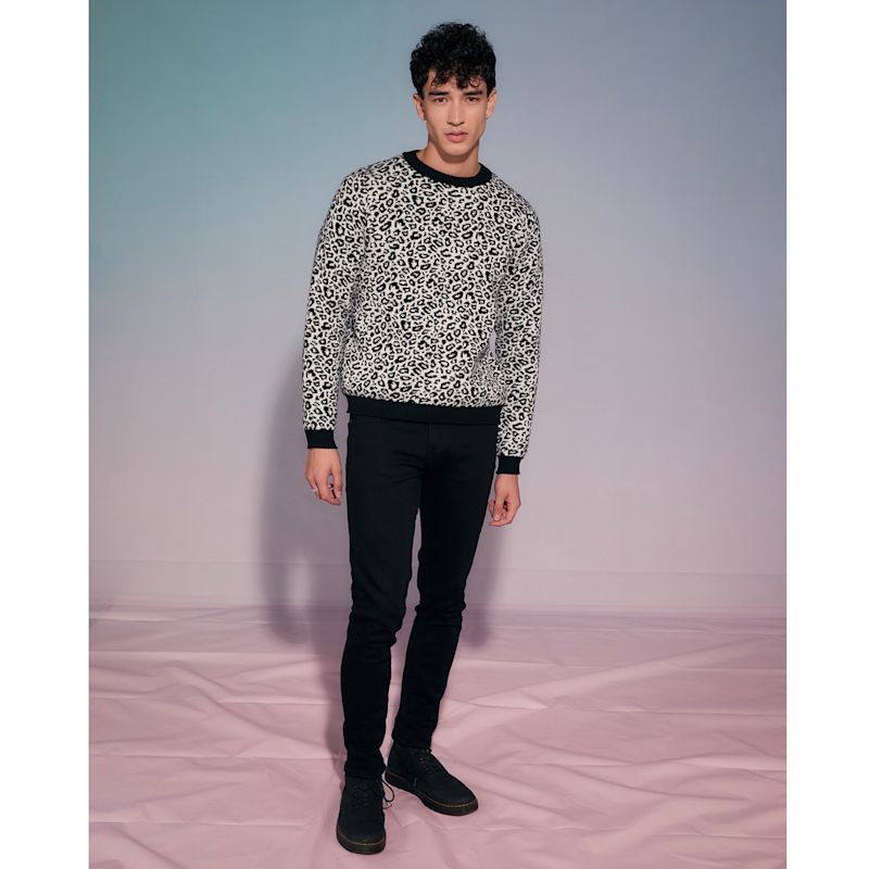 Leopard Wool & Cashmere Knitted Jumper Men | INGMARSON | Wolf & Badger