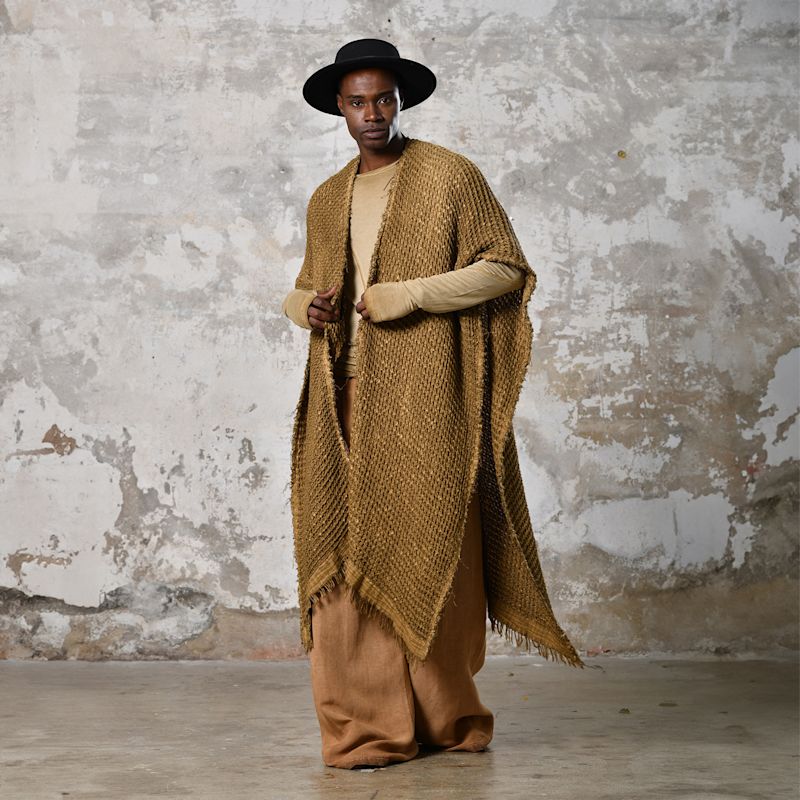 Waffle Poncho Desert Sand - Boho Unisex Poncho | Zhenabia | Wolf & Badger