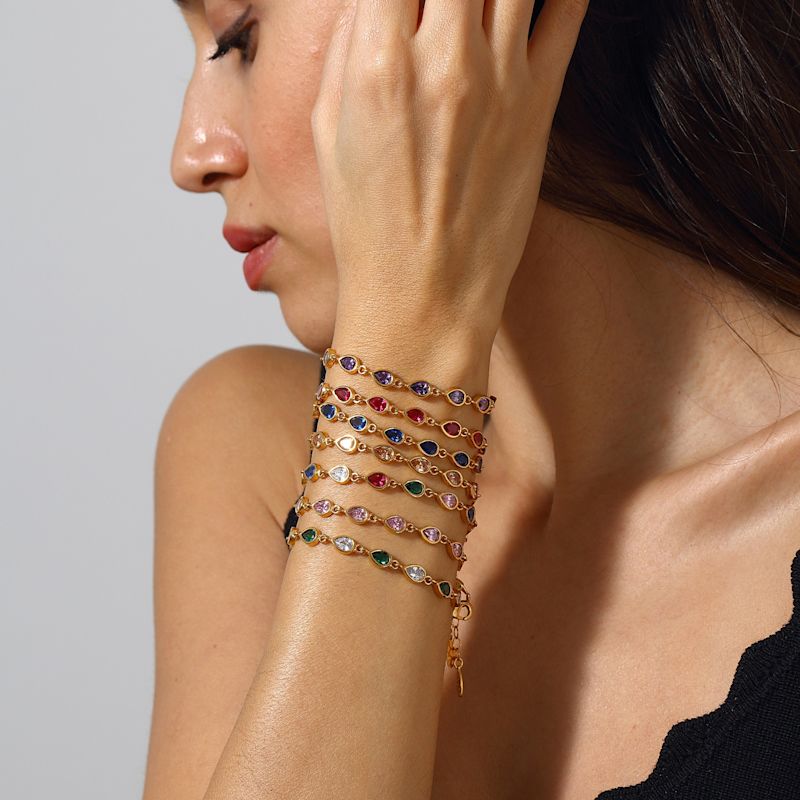 Water Drop Bracelet - Emerald Green & White | Maison Soula | Wolf & Badger