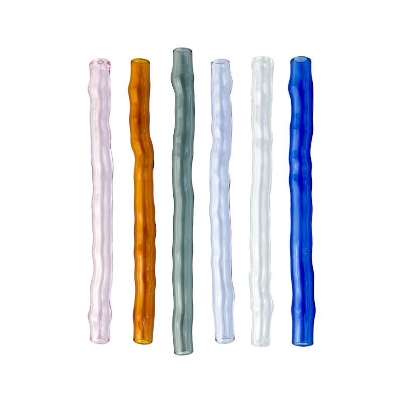 Wavy Cocktail Drinking Straw | Set Of Six | Deep Blue | Karen Kriegel ...