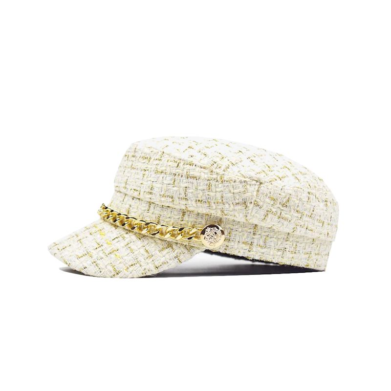 White Tweed Baker Boy Hat | Chanel Joan Elkayam | Wolf & Badger