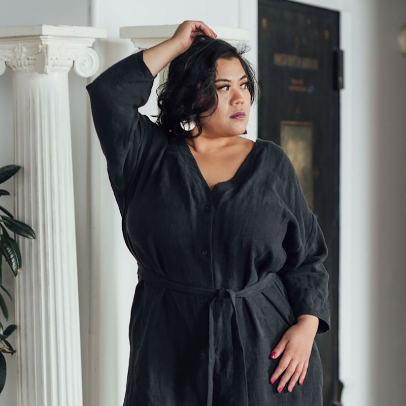 Wide Leg Button Down Belted Jumpsuit - Black | Joeleen Torvick | Wolf ...