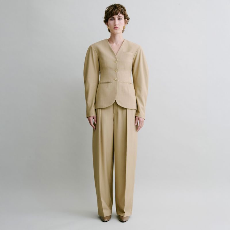 Wide Pleat Suit Trousers | Luroq London | Wolf & Badger
