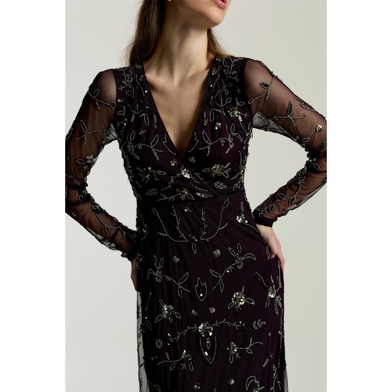 Willow Purple Embellished Maxi Dress | Frock and Frill | Wolf & Badger