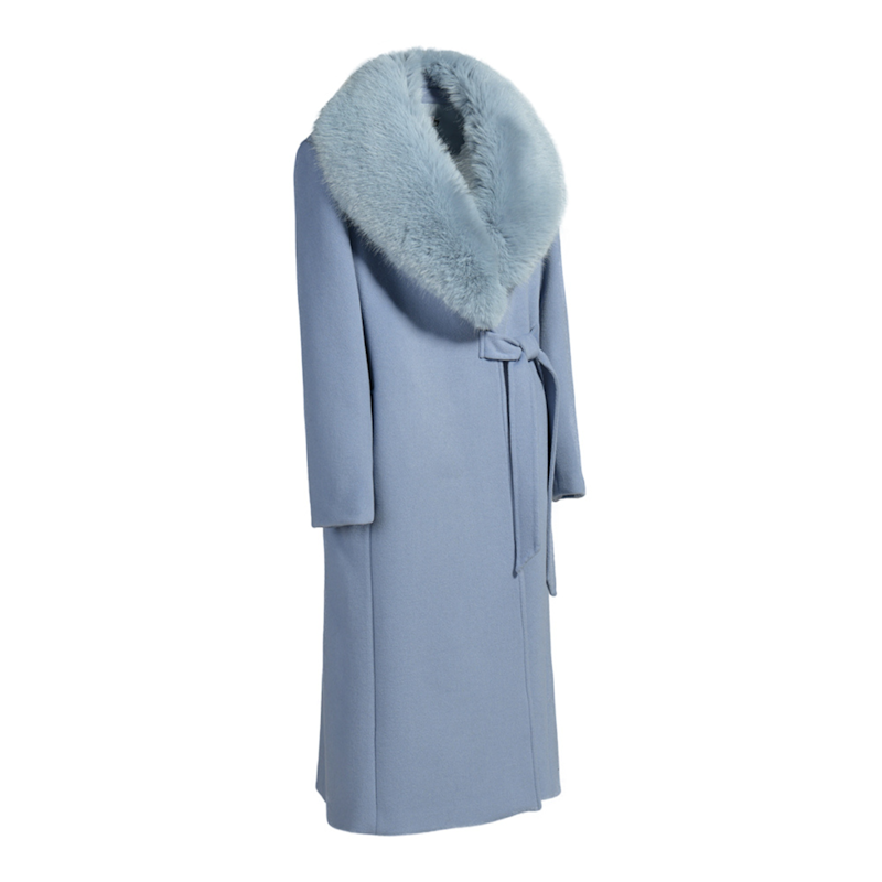 Windsor Cashmere Coat - Powder Blue | Hortons England | Wolf & Badger