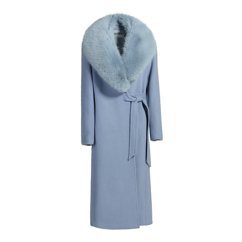 Windsor Cashmere Coat - Powder Blue | Hortons England | Wolf & Badger