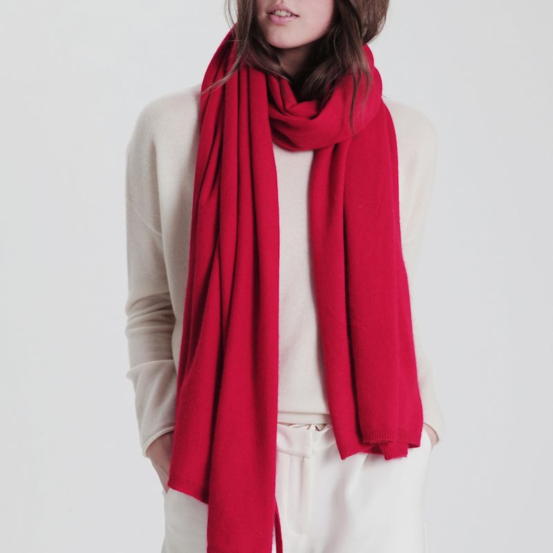 "Alfie" Large Cashmere Scarf - Red | tirillm | Wolf & Badger