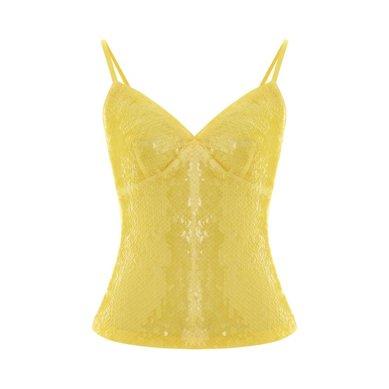 Yellow Sequin Strap Top | PCFG | Wolf & Badger