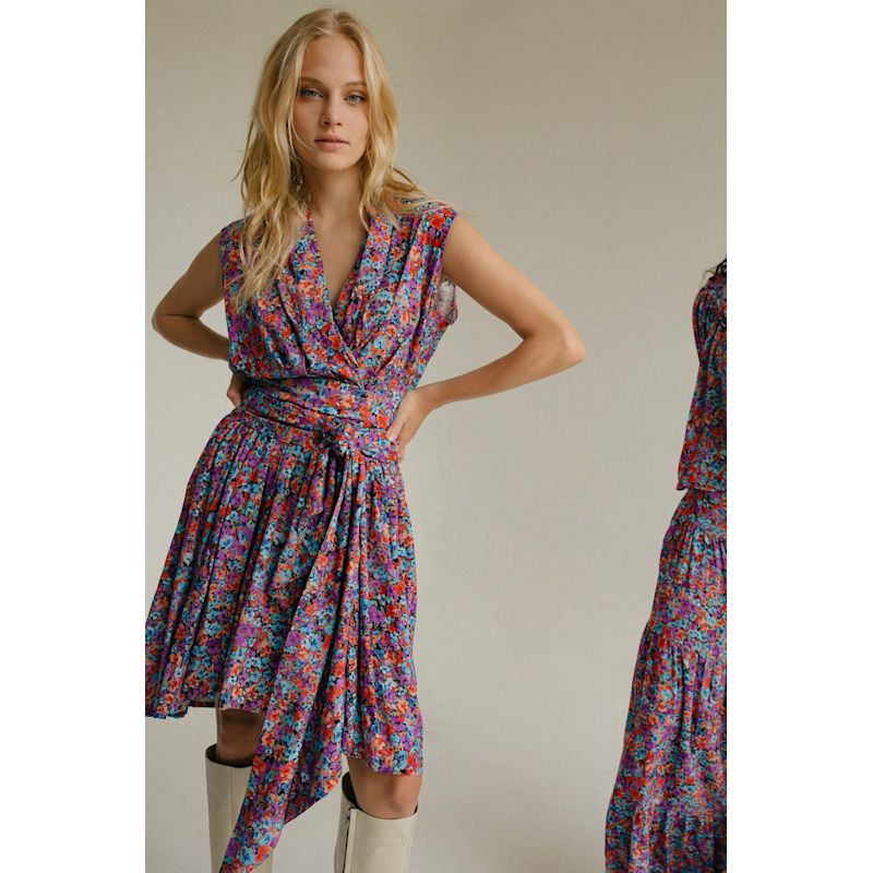 The Point Dress Short Floral Explosion Raspberry | STATE OF GEORGIA ...