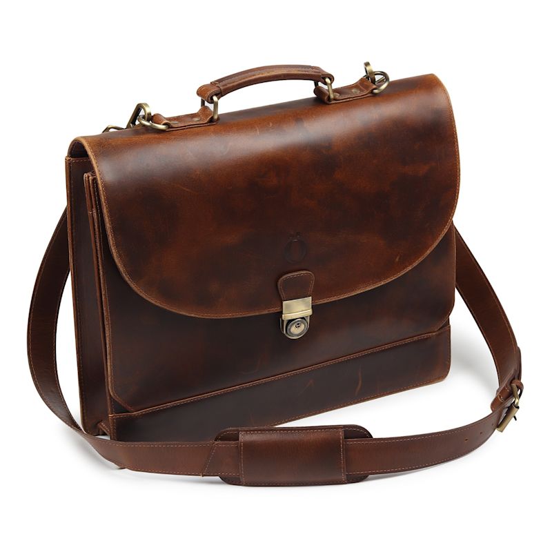 Yorke Leather Messenger Laptop Bag | Dötch Leather | Wolf & Badger