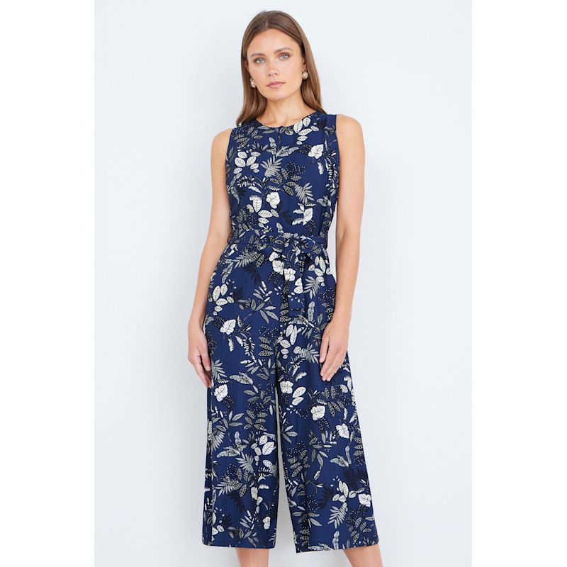 Yumi Navy Leaf Culotte Jumpsuit | Yumi | Wolf & Badger