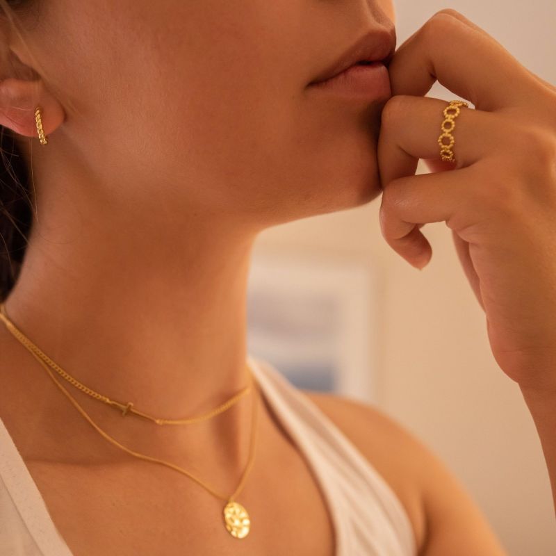 Gold Loop Link Stacking Ring | Elk & Bloom | Wolf & Badger